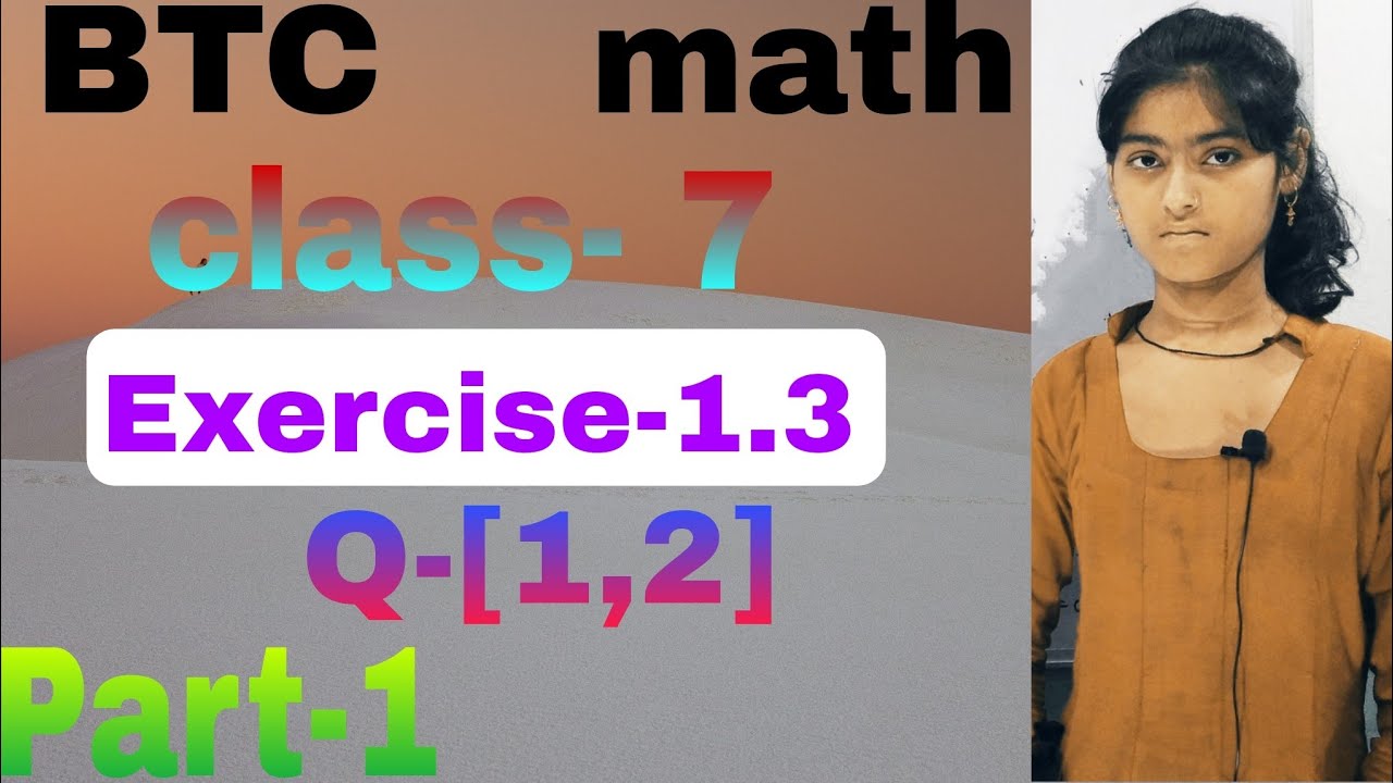 class 7 math chapter 1.3 question 1,2 in hindi medium bihar board ...