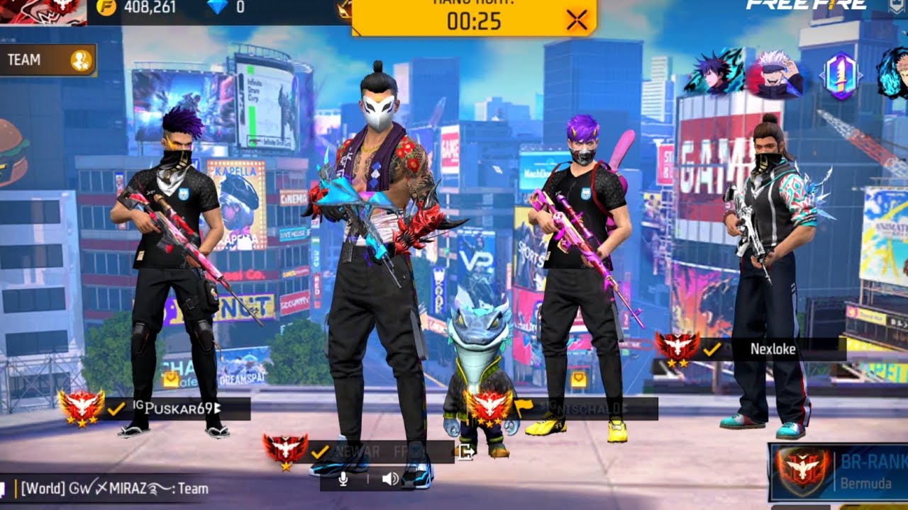 BR Rank Push 💀 Free Fire Squad Gameplay 🔥 Deepak Newar - YouTube