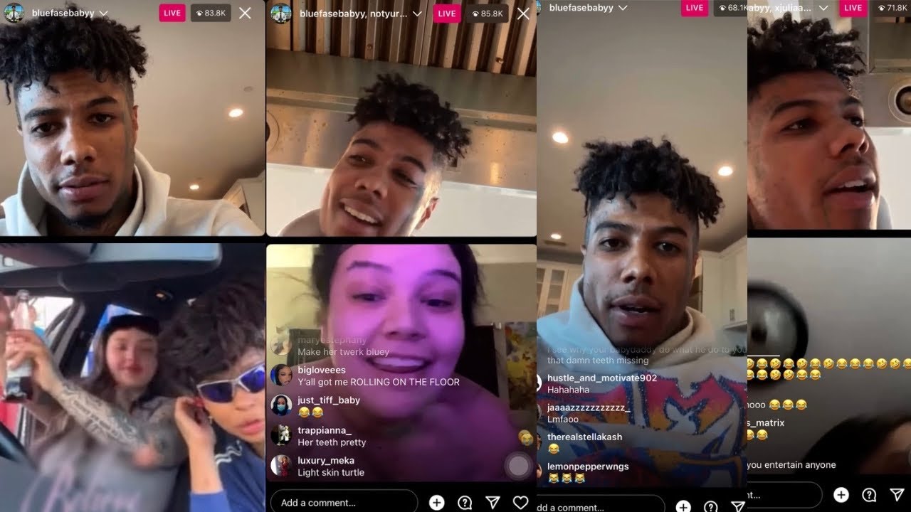 Blueface Hops On IG Live With Fans After Both His BMs Leave Him ...