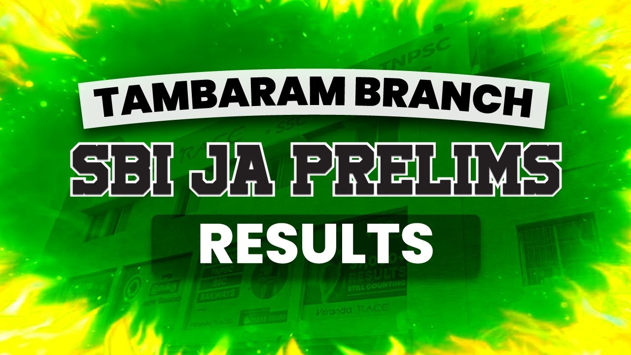Tambaram Branch SBI JA Prelims Result | Veranda Race - YouTube