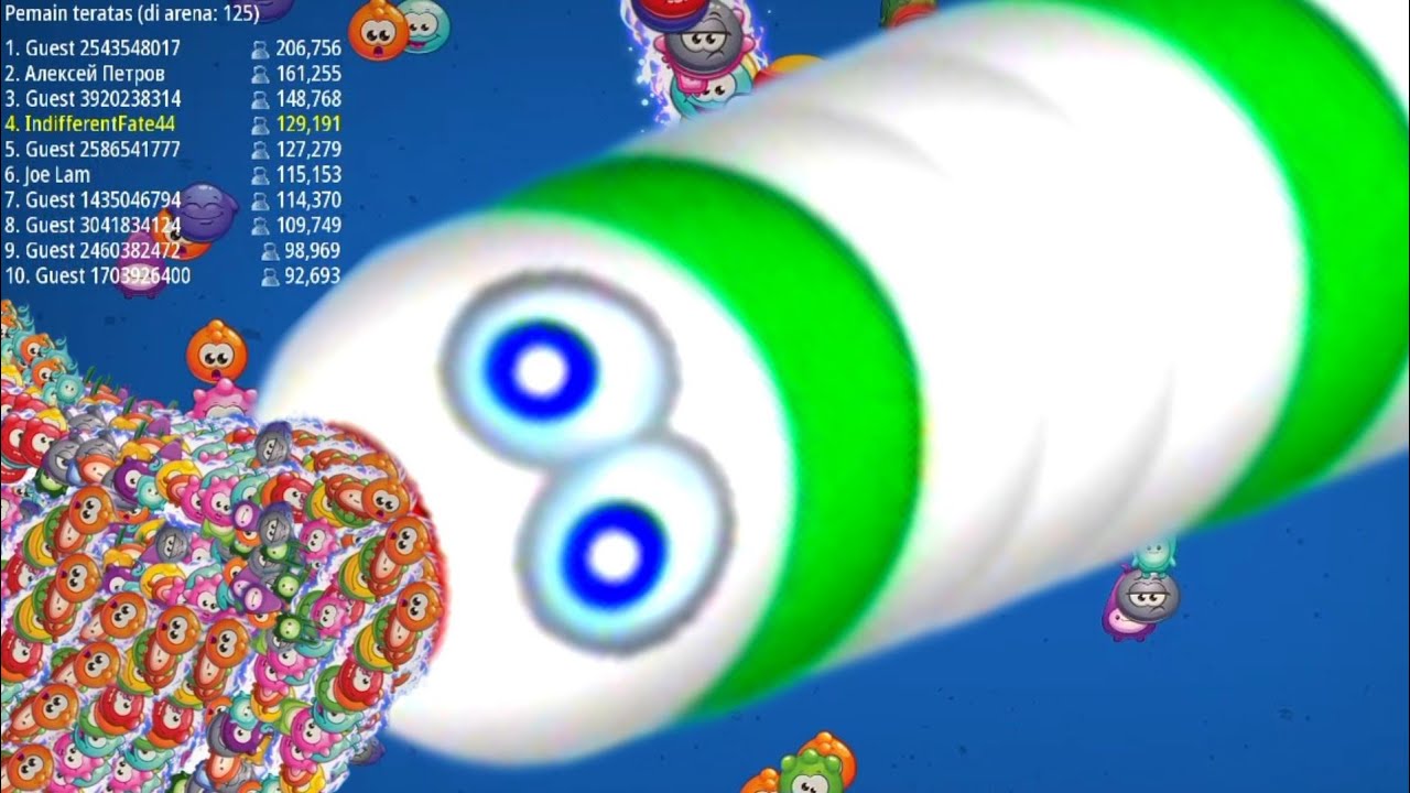 WORMS ZONE.IO BIGGEST SNAKE || CACING BESAR ALASKA PRINGKAT KE 4 SKOR ...