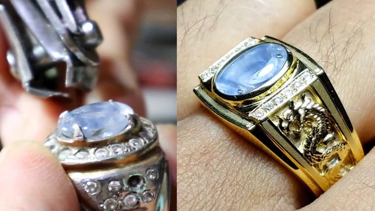 【Anif G的享受手工】大佬把旧戒指融了，做个新的蓝宝石金戒指 - YouTube