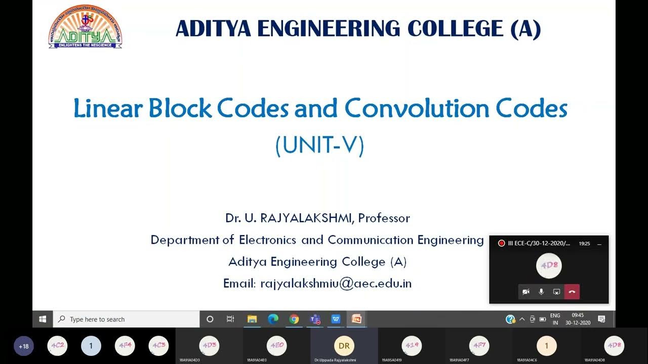 L41 - Linear Block Codes Introduction - Channel Encoding - YouTube