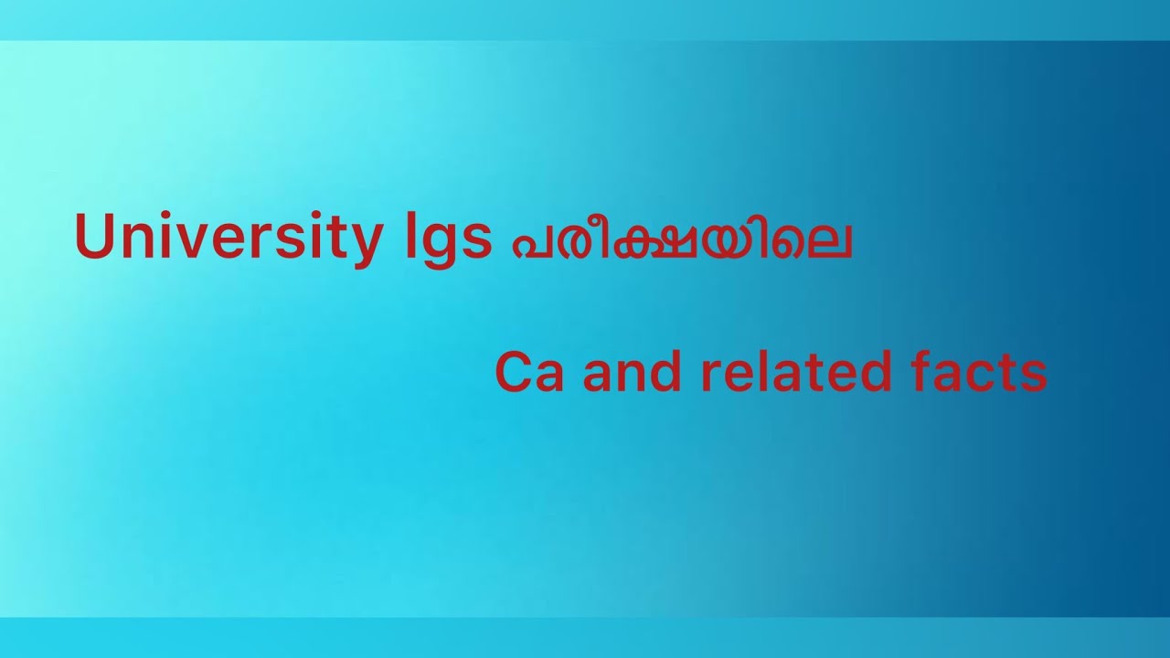 Ca and related facts - YouTube