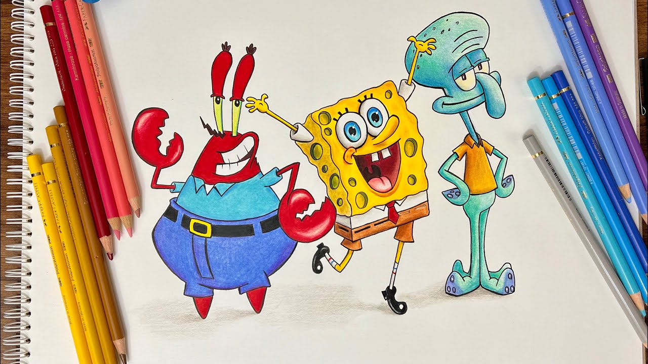 How to Draw SpongeBob, Squidward & Mr. Krabs – Easy Step-by-Step Guide ...