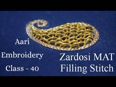 Aari Embroidery - Class 40 || Zardosi MAT Filling Stitch || Tutorial in Tamil