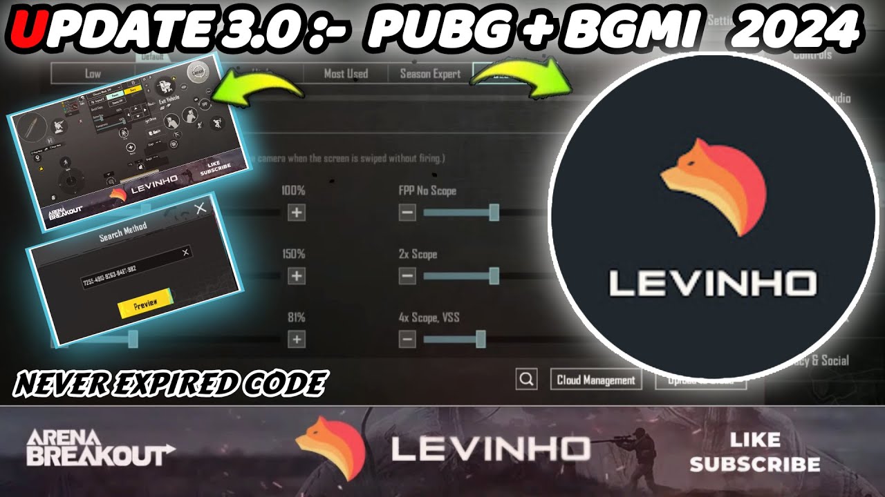 UPDATE 3.0 | LEVINHO SENSITIVITY SETTINGS | LEVINHO CONTROL CODE 3.0 ...