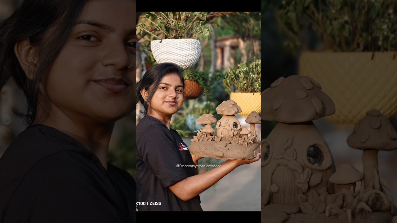 মাটি দিয়ে ব্যাঙের ছাতা বানালাম🍄// banger chata 🫣#art #trinding # ...