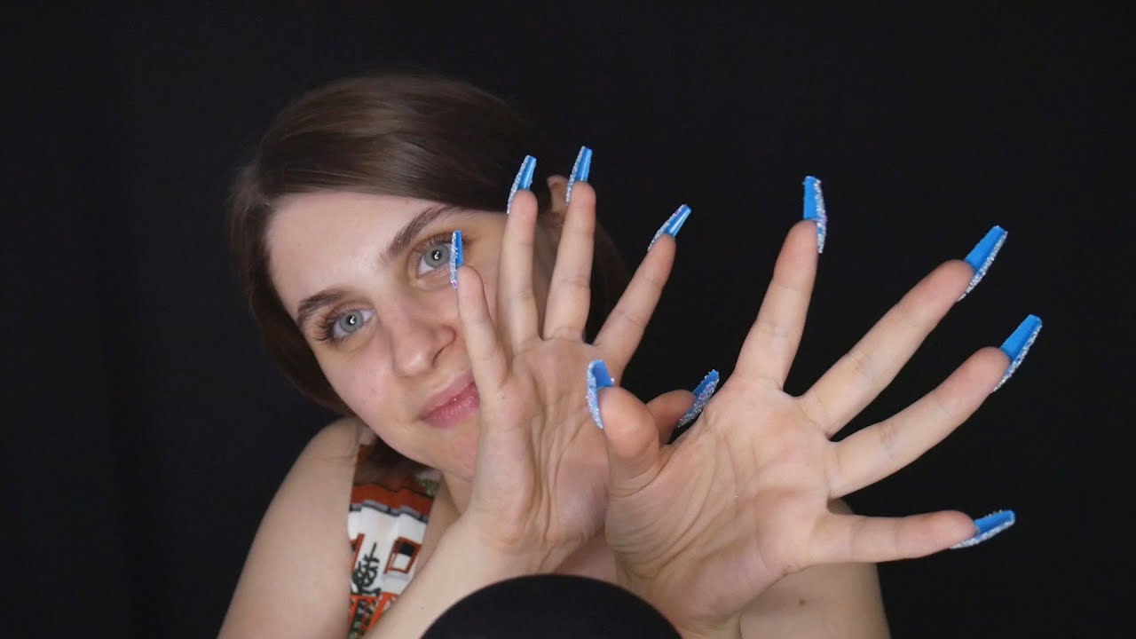 Pure NAIL TAPPING (and scratching) with long and sparkly 🌟 nails ASMR ...