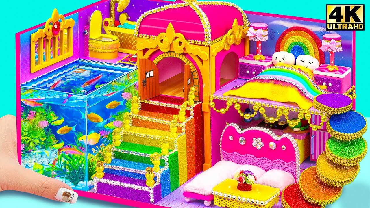 Build Miniature Colorful Palace with Largest Aquarium for Queen ️ DIY ...