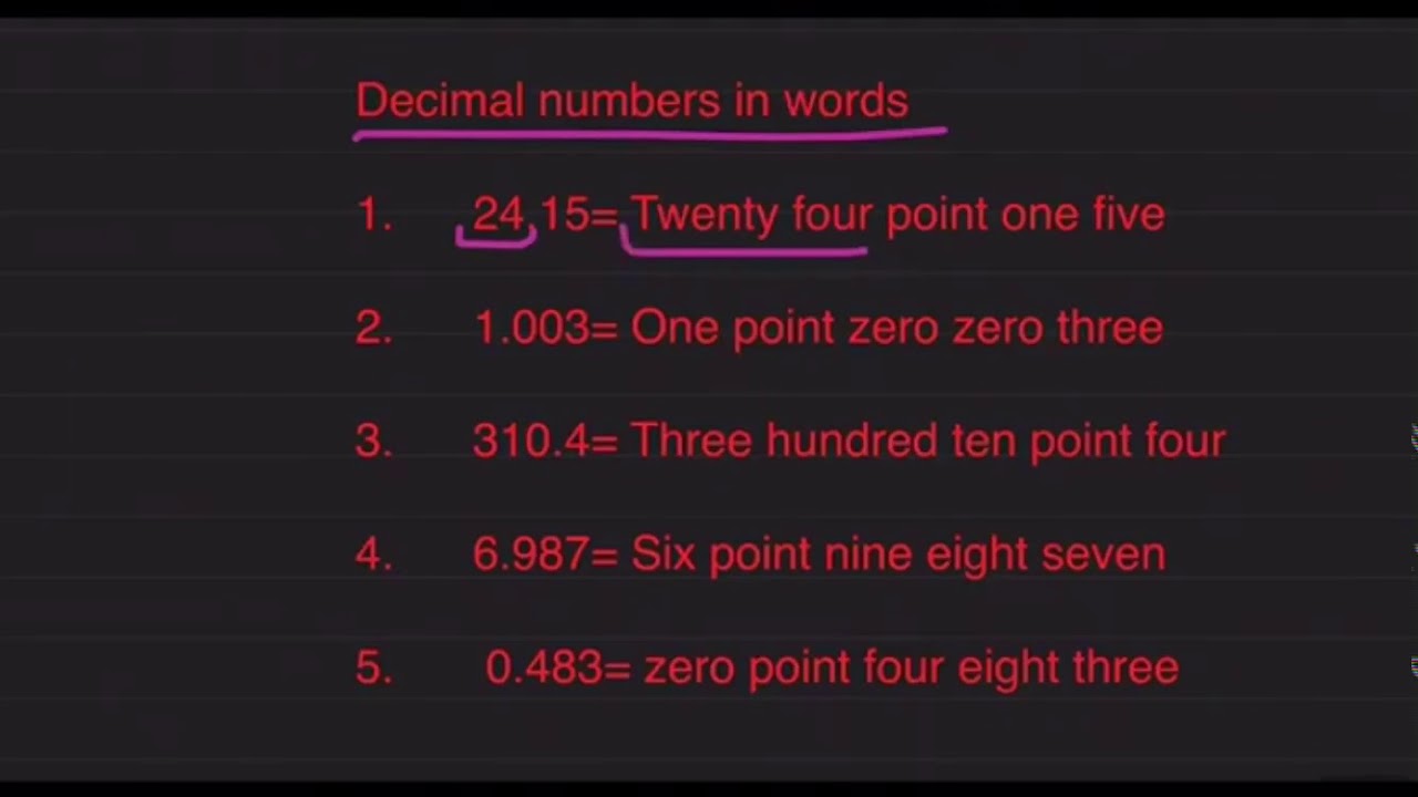 How to write a decimal number in words. - YouTube