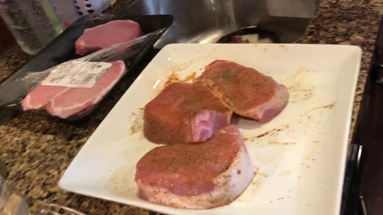 Air fried center cut pork chops - YouTube