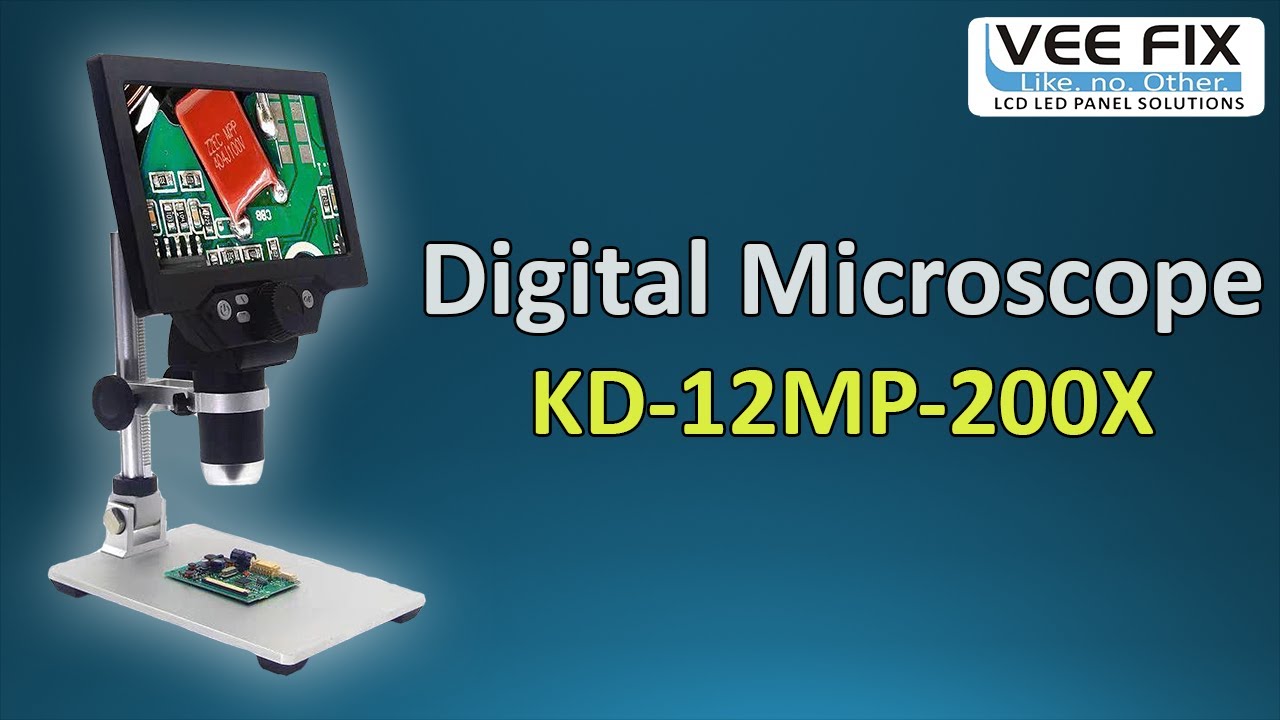 Digital Microscope KD-12MP-200X | LCD Digital Microscope | 12mp digital microscope - YouTube