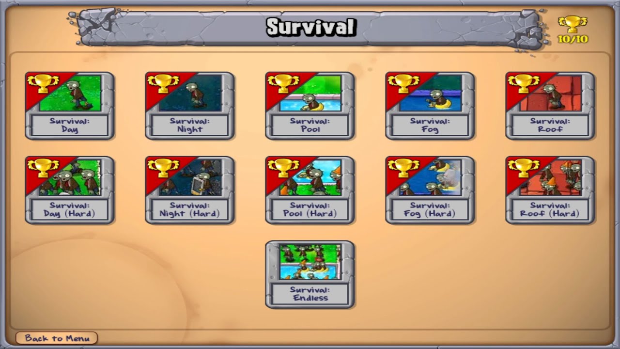 Plants Vs Zombies All Survival Levels - YouTube