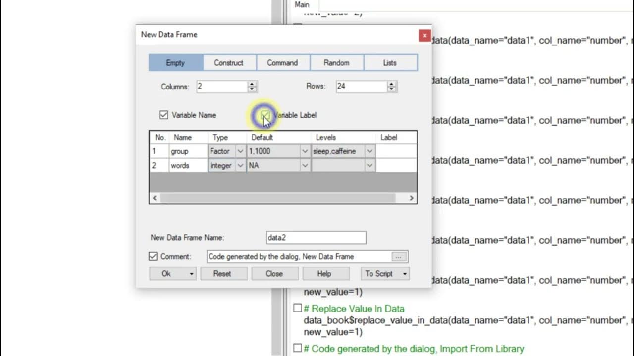R-Instat: Data Entry 1 - Entering Data - YouTube
