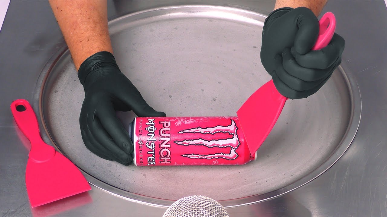 Pink Punch Monster Energy - Ice Cream Rolls | how to make sparkling ...
