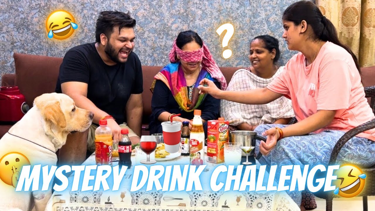 Mystery Drink Challenge With Family😂 Weird Drink 🥤 - YouTube