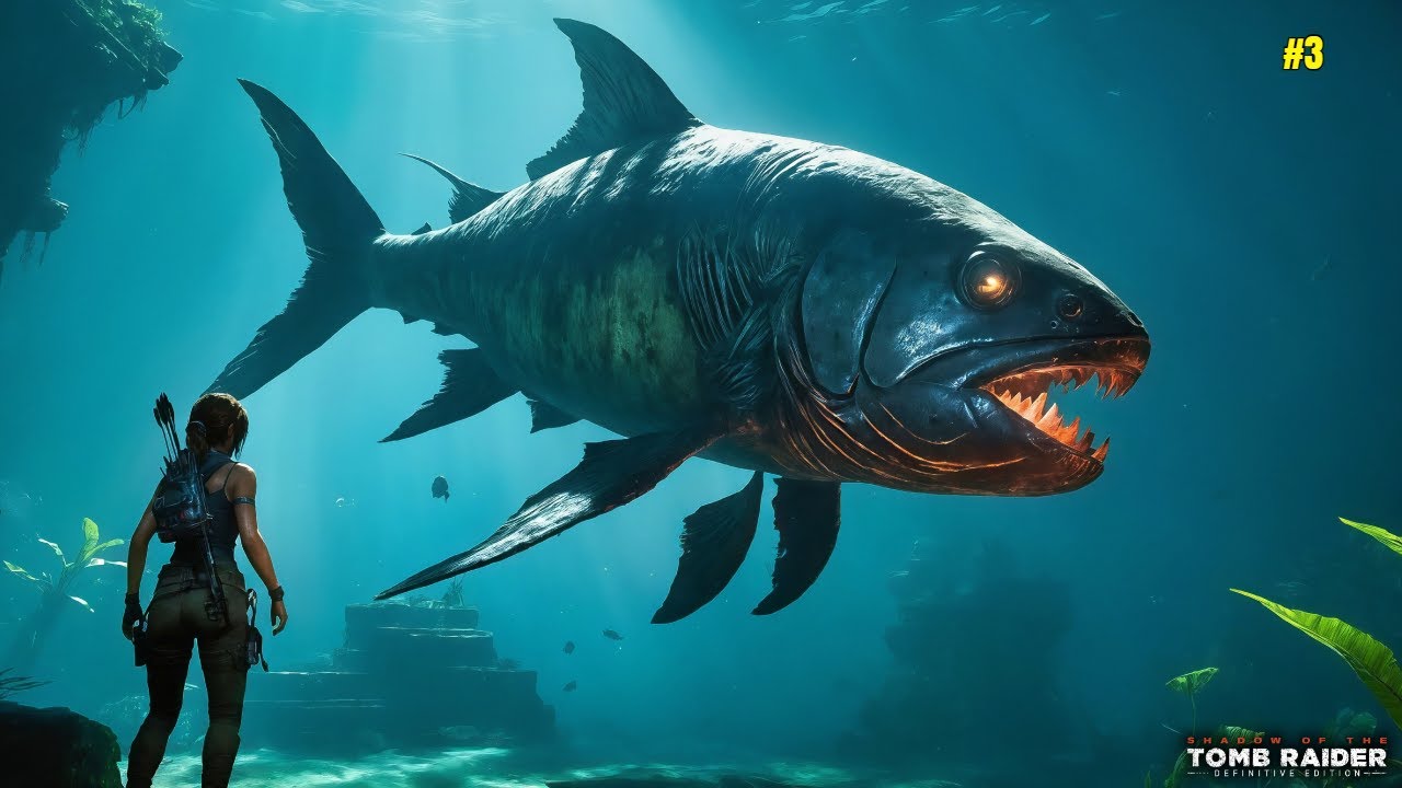 Fighting Piranhas Underwater | Shadow Of The Tomb Raider Gameplay #3 ...