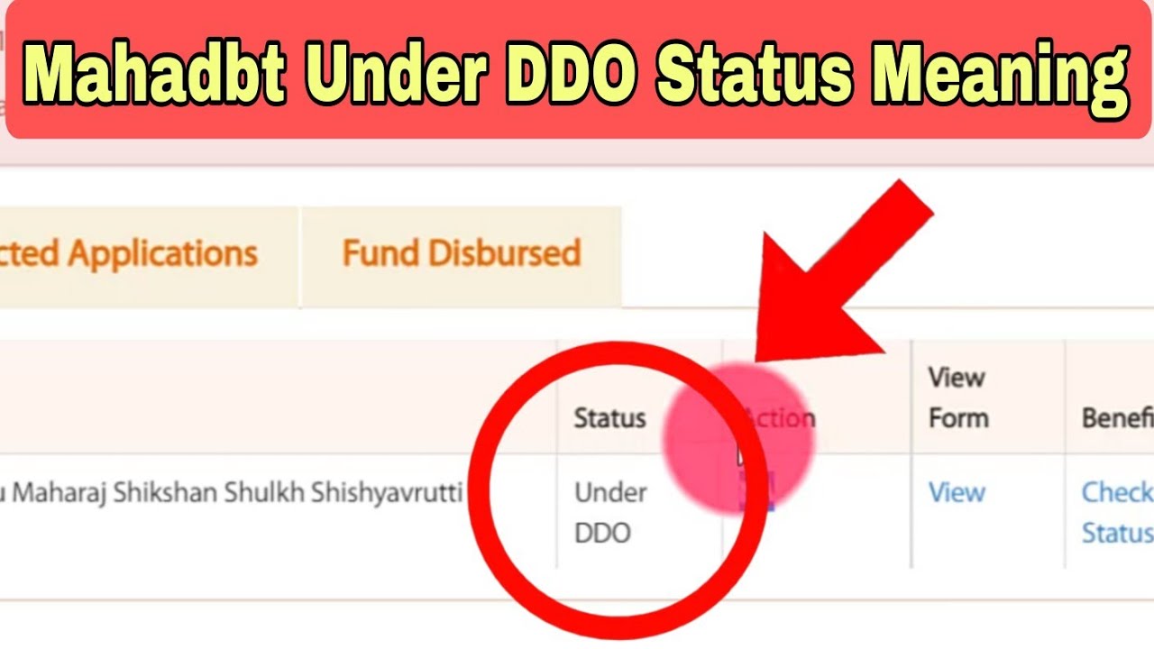 Mahadbt under ddo status meaning - YouTube