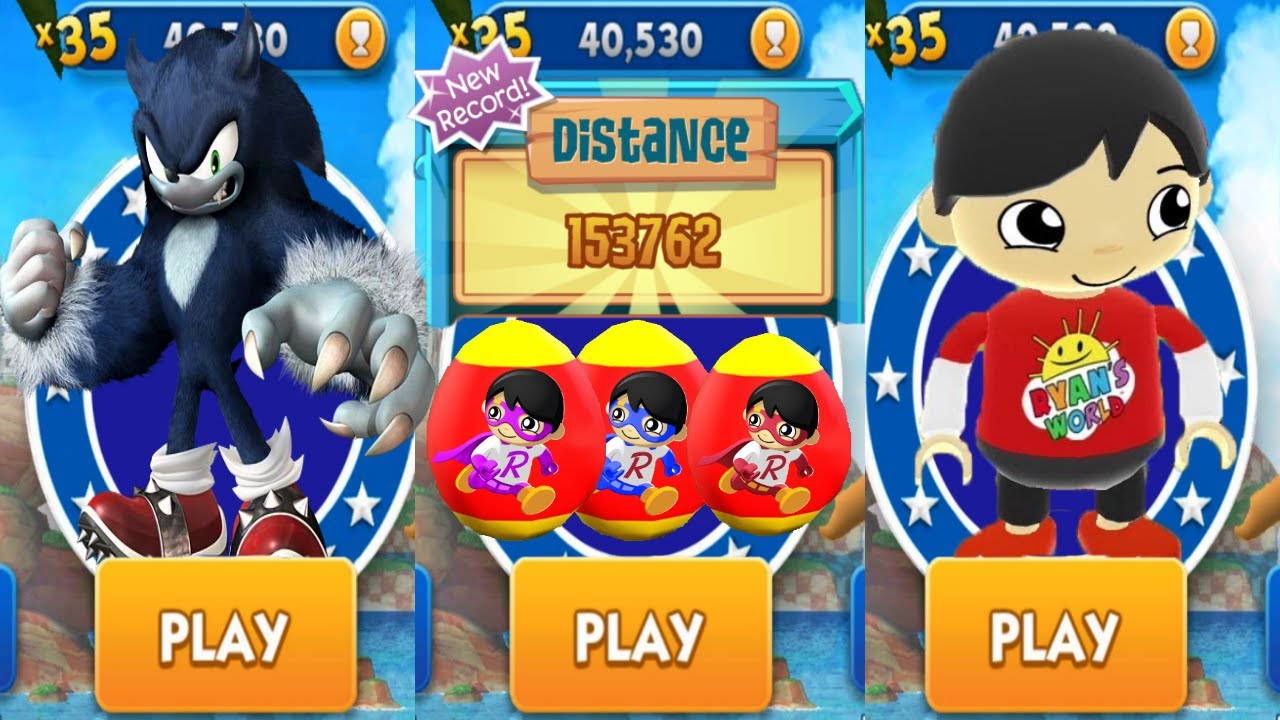 Tag with Ryan vs Sonic Dash - Combo Panda beats the Highscore vs ...