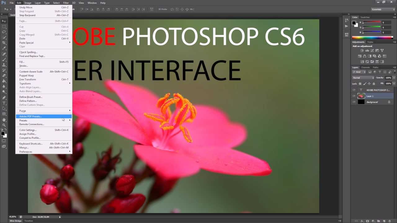 Adobe Photoshop CS6 - User Interface - YouTube