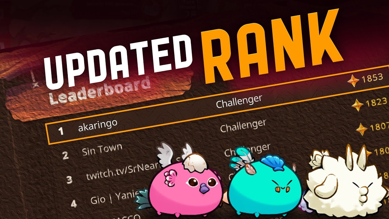 *UPDATED NEW TOP 1 RANK* Axie Origin | Axie Infinty | Gameplay - YouTube