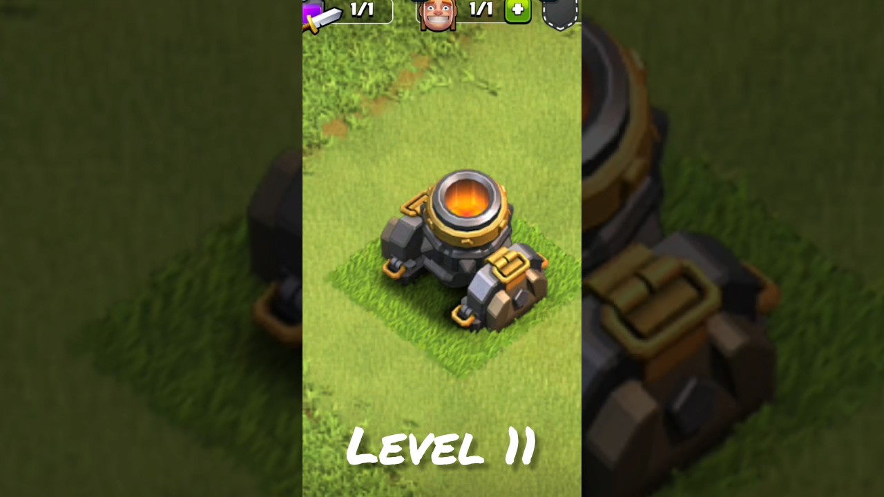 mortar level 1 to level 16 (max)#clashofclans #coc #gaming #mortar ...