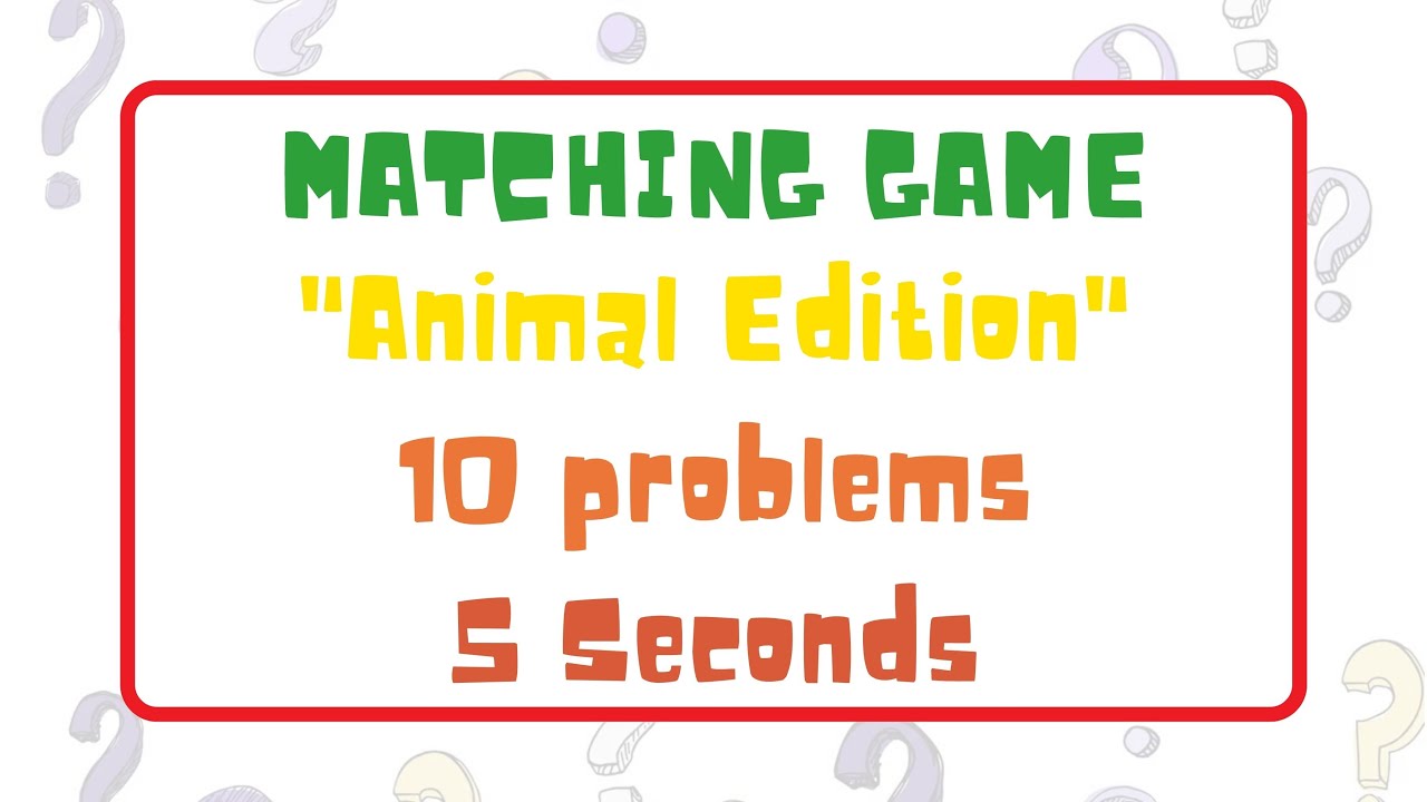 educational matching game for kids (Animal Edition), matching quiz game ...