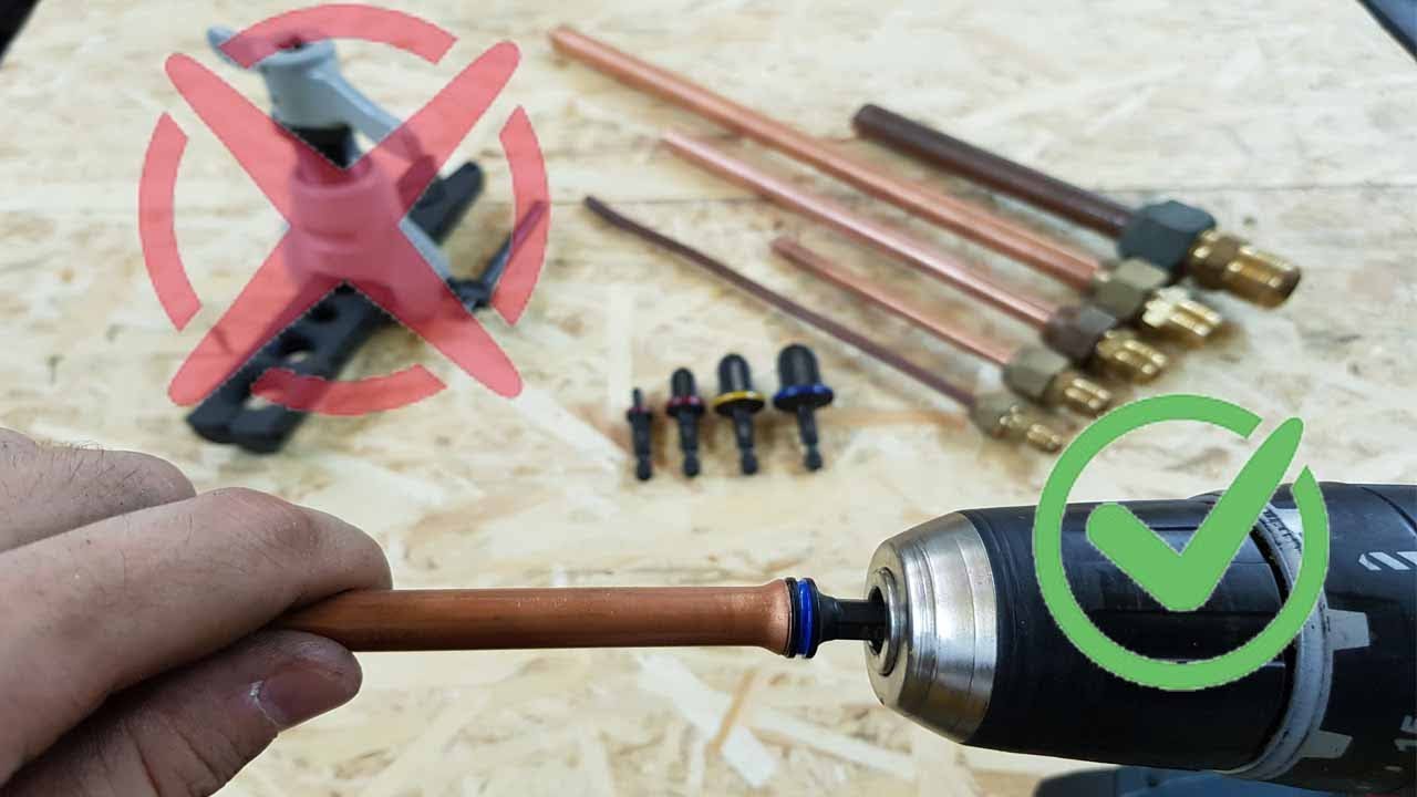 Como abocardar tubo de cobre aire acondicionado con el taladro ...
