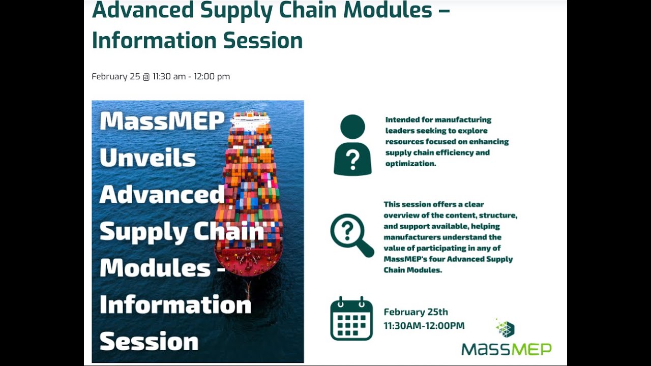 Advanced Supply Chain Modules Information Session - YouTube