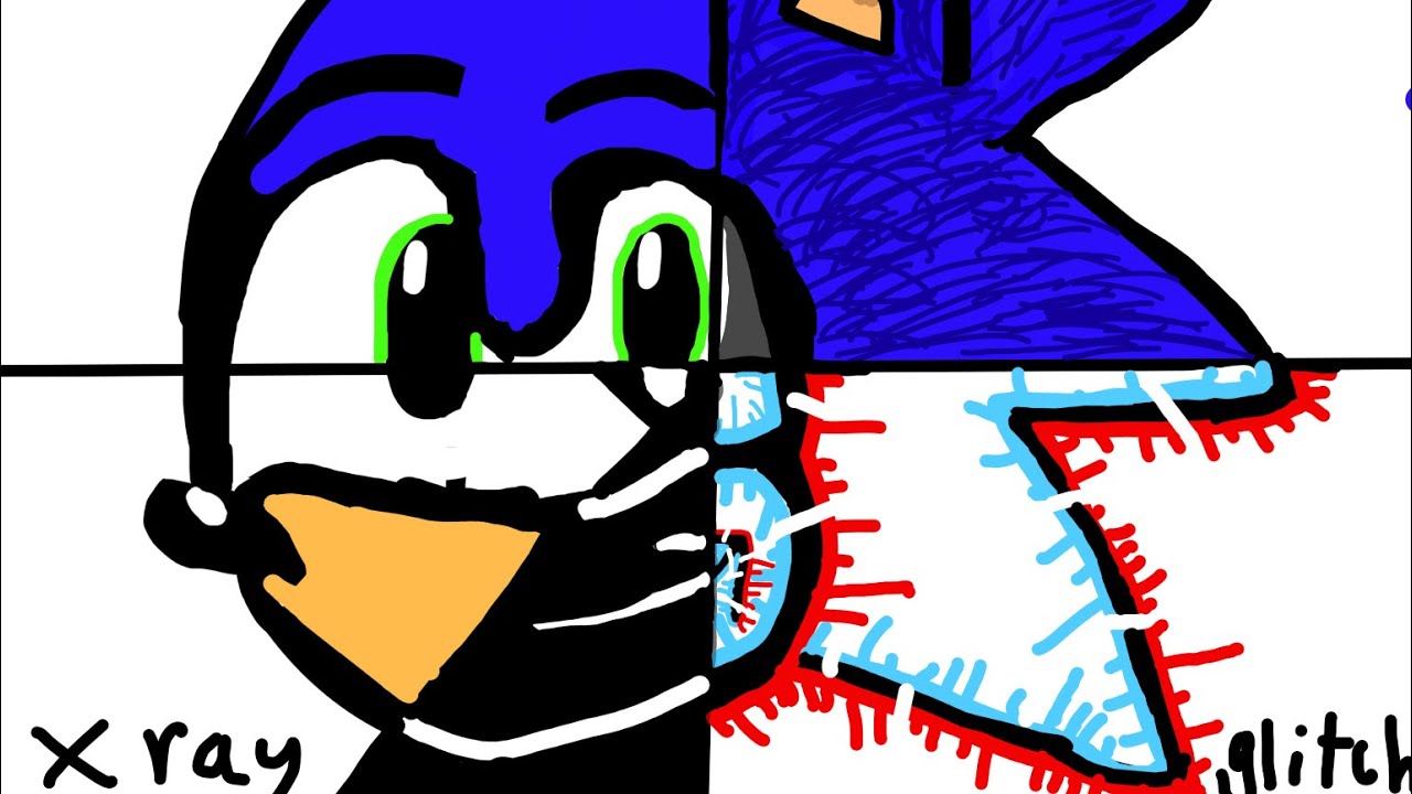 Drawing sonic in 4 different styles (final part) - YouTube