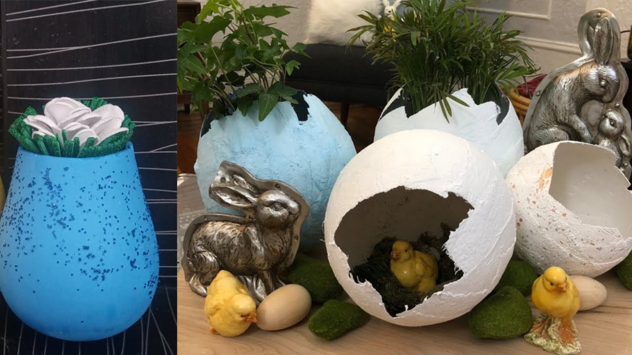 Decorations/ decorative vases with Bladder and Plaster/ DIY Balloon ...