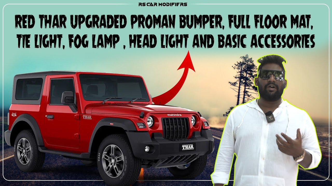 Red Thar Upgraded Proman Bumper,Full Floor Mat,Tie Light,Fog Lamp ...