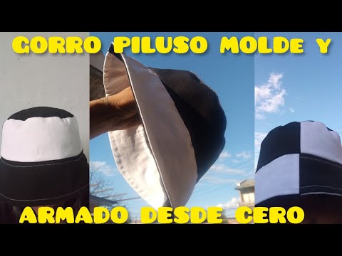 Como hacer gorro piluso molde y armado desde cero (paso a paso) - YouTube