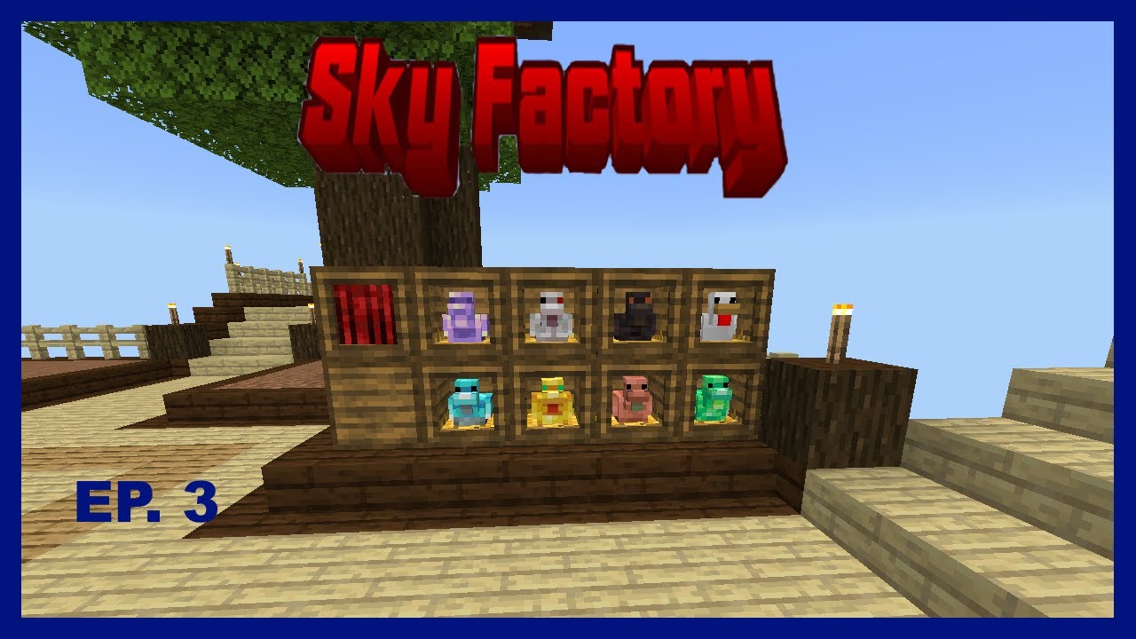 Sky Factory ep. 3 (MCBE) Ore Chickens and Machine Automation!!! - YouTube