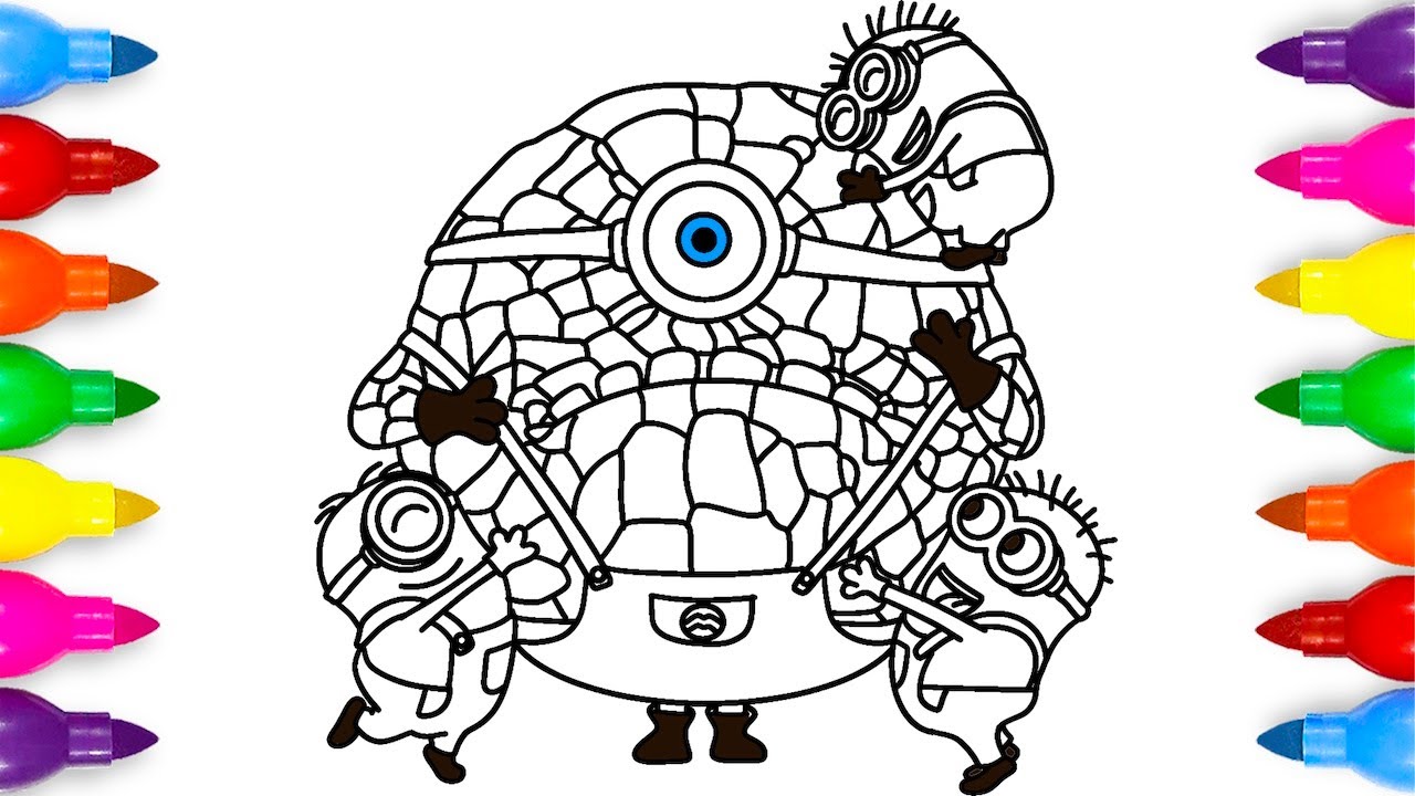 Despicable Me 4 Minions Loves Mega Minion Jerry Coloring Pages - YouTube