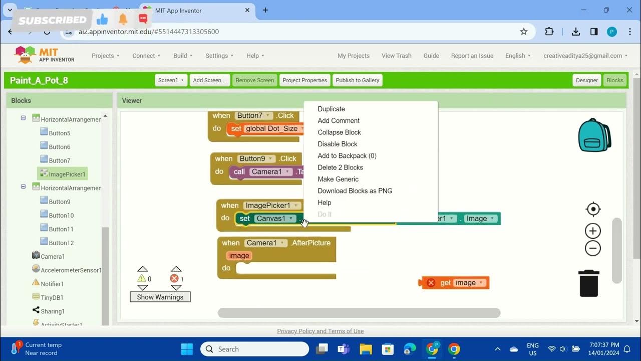 Drawing App Coding Part 3 Camera - YouTube