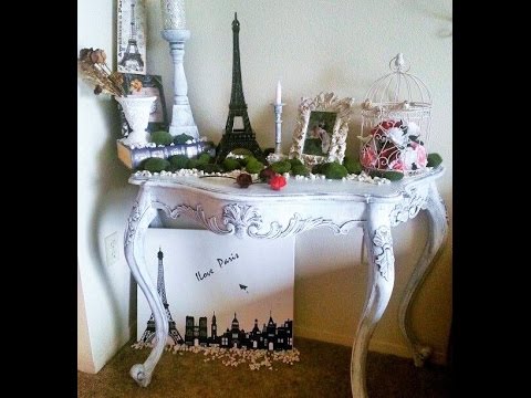 Painting Rococo Table using White Chalk Paint from Ivanka's little treasures-Black and White Design