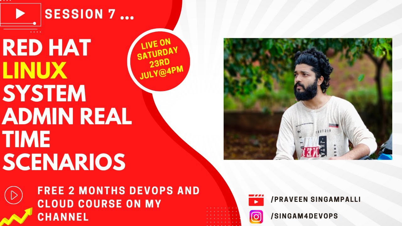 SESSION-7 RED HAT LINUX ADMIN REAL TIME | FREE DEVOPS BOOTCAMP 😍 | 100% ...