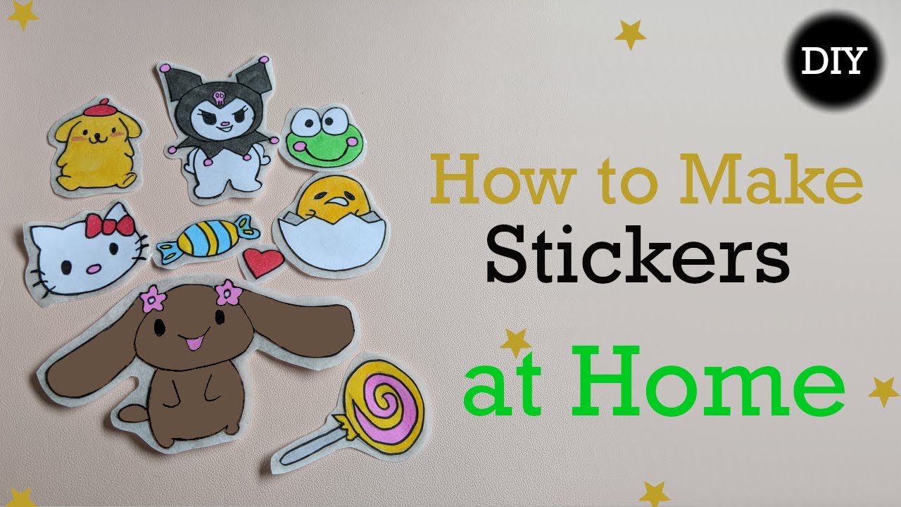 How to make cute Sanrio stickers at home - DIY - YouTube
