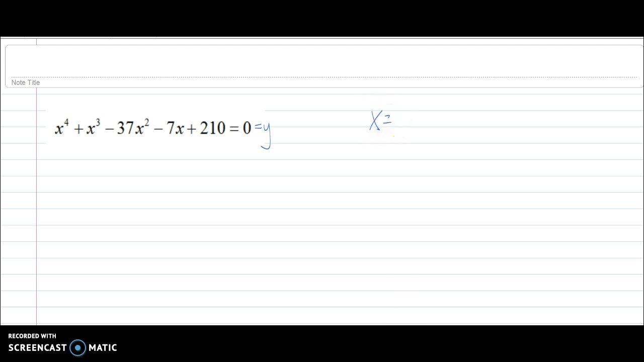 Solving Polynomial Equations - YouTube