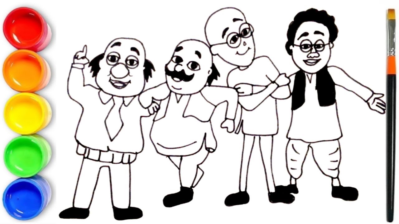 Motu Patlu Cartoon Drawing | Motu Patlu Drawing Step By Step | Motu ...