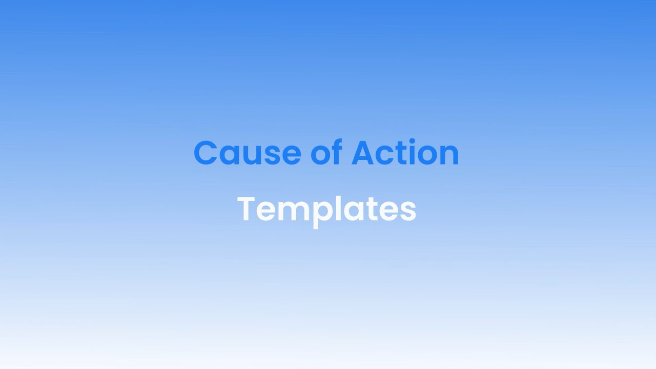 Cause Of Action Templates Feature - MatterSuite - YouTube