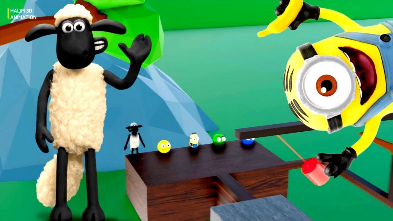 minion and pacman and their friends take part in a new year's race with ...