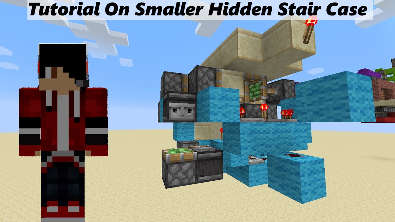 Minecraft Redstone Tutorial: Smaller Hidden Stair Case - YouTube
