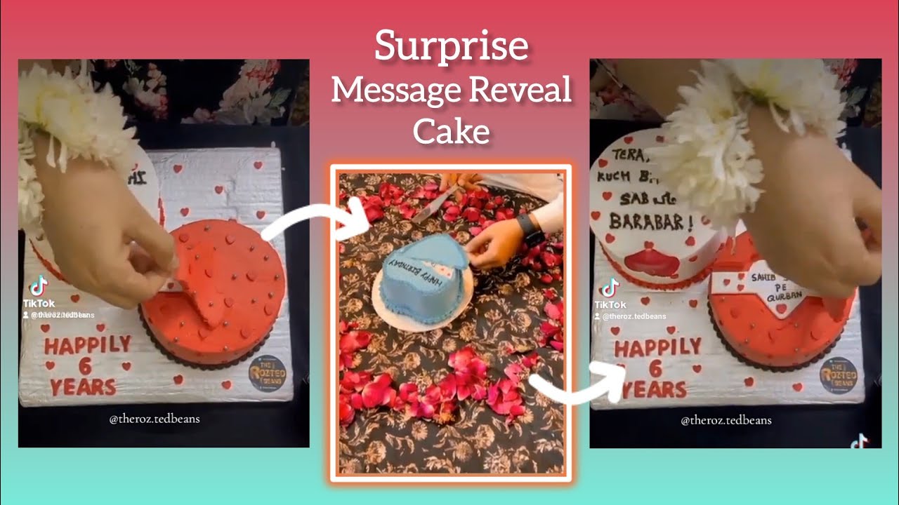 How to make surprise message reveal cake😍 | The Rozted Beans - YouTube