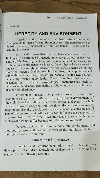 Heredity and environment /educational importance /nature vs nurture ...