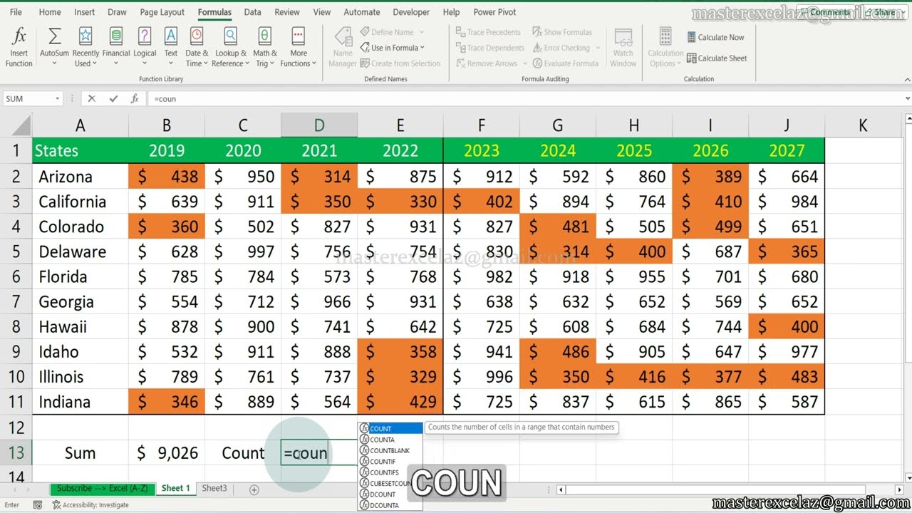 How To Count And Sum Using Color Ms Excel Tips And Tricks Youtube