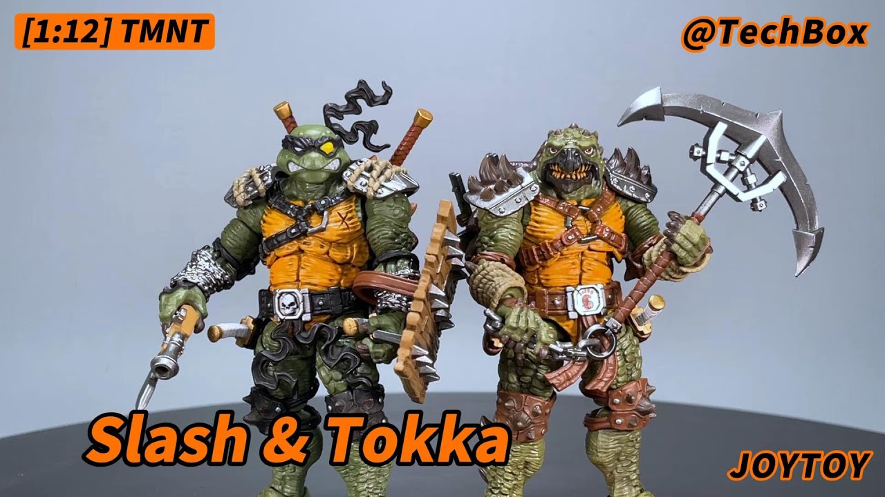 Joytoy,Teenage Mutant Ninja Turtles, Slash & Tokka,1/18 scale action ...
