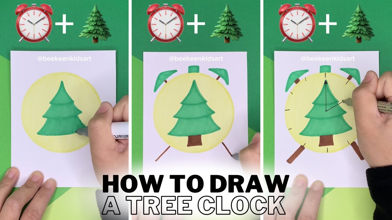 How to Draw a Tree Clock ⏰🌲 - YouTube